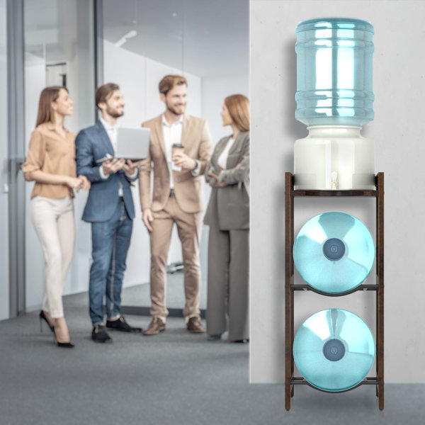 17 Stories 5 Gallon Water Jug Holder With Top Shelves, Natural Solid ...