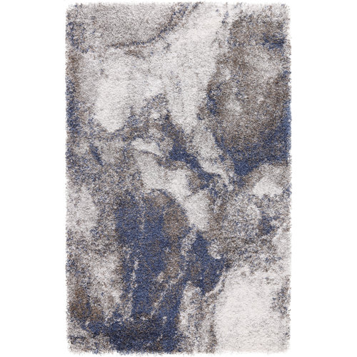 17 Stories Shag Adrian Blue/Brown Rug & Reviews | Wayfair