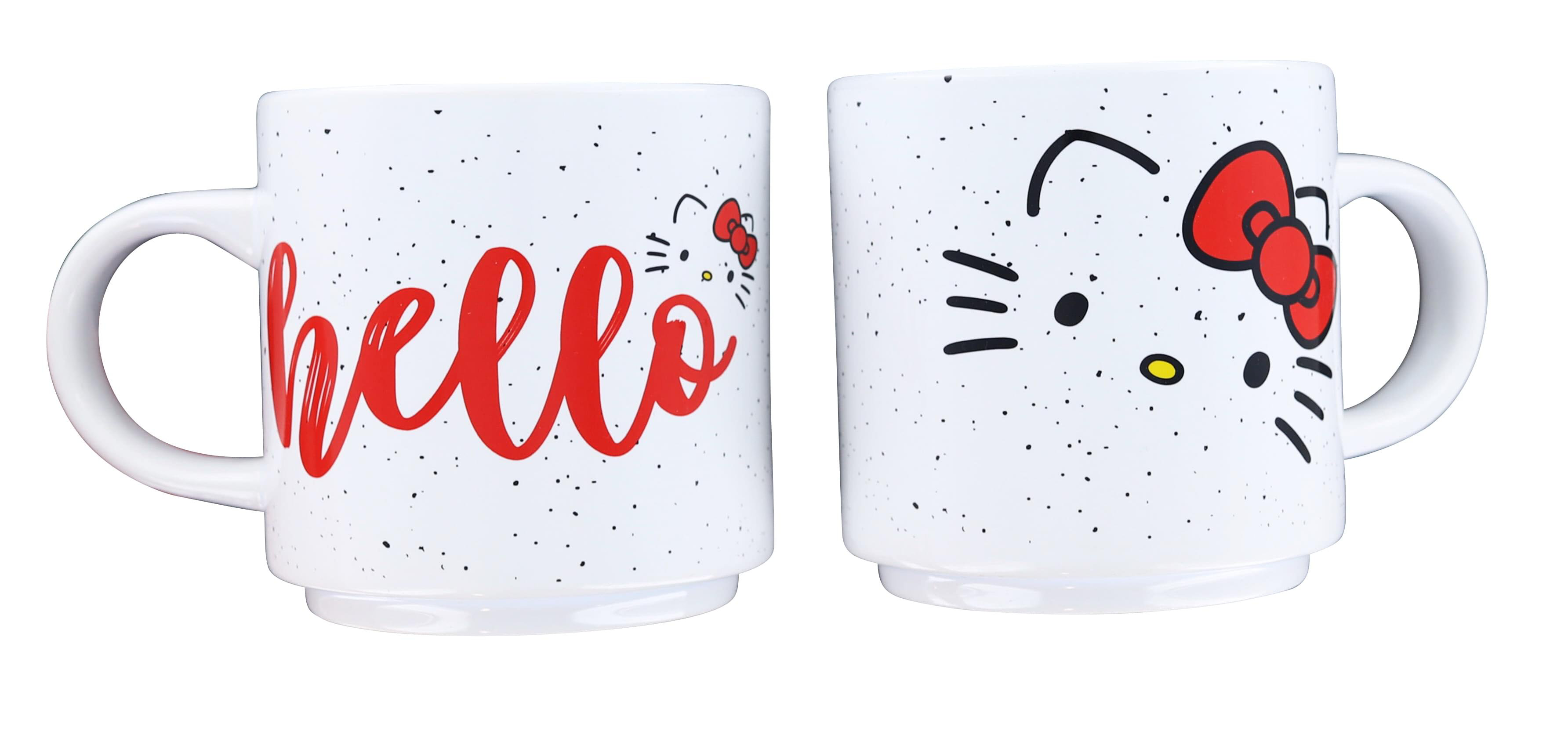 Silver Buffalo Hello Kitty Script Face 13Oz Ceramic Mug Stack Set | Wayfair