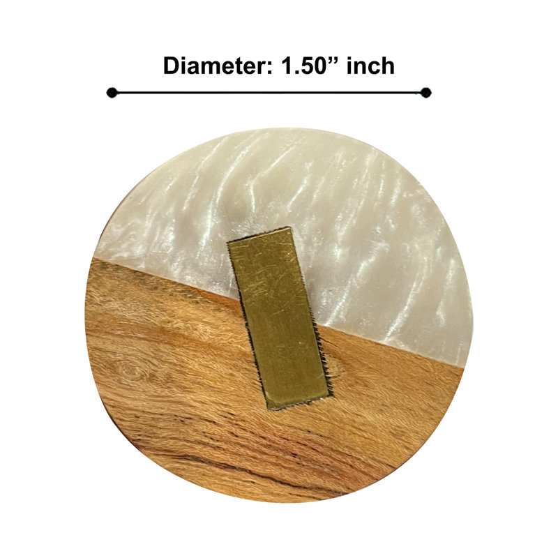 Perilla Home 1.5" Diameter Wooden Round Inlay Knob | Wayfair