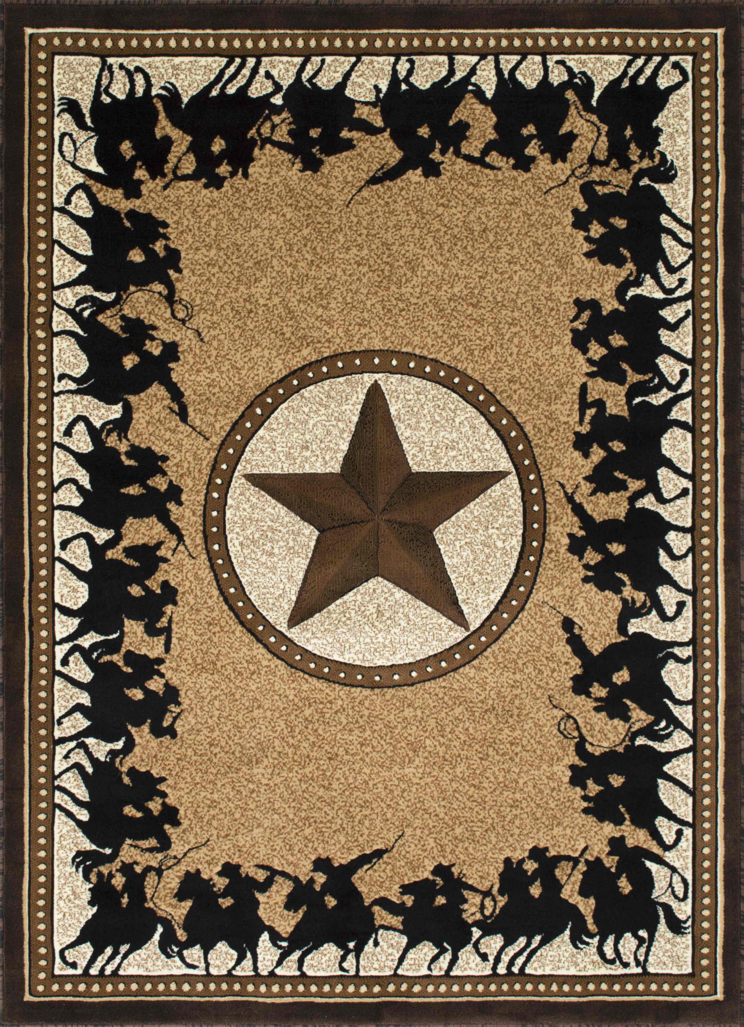 Foundry Select HR Texas Star Rug Traditional Accent Rug In Berber With ...