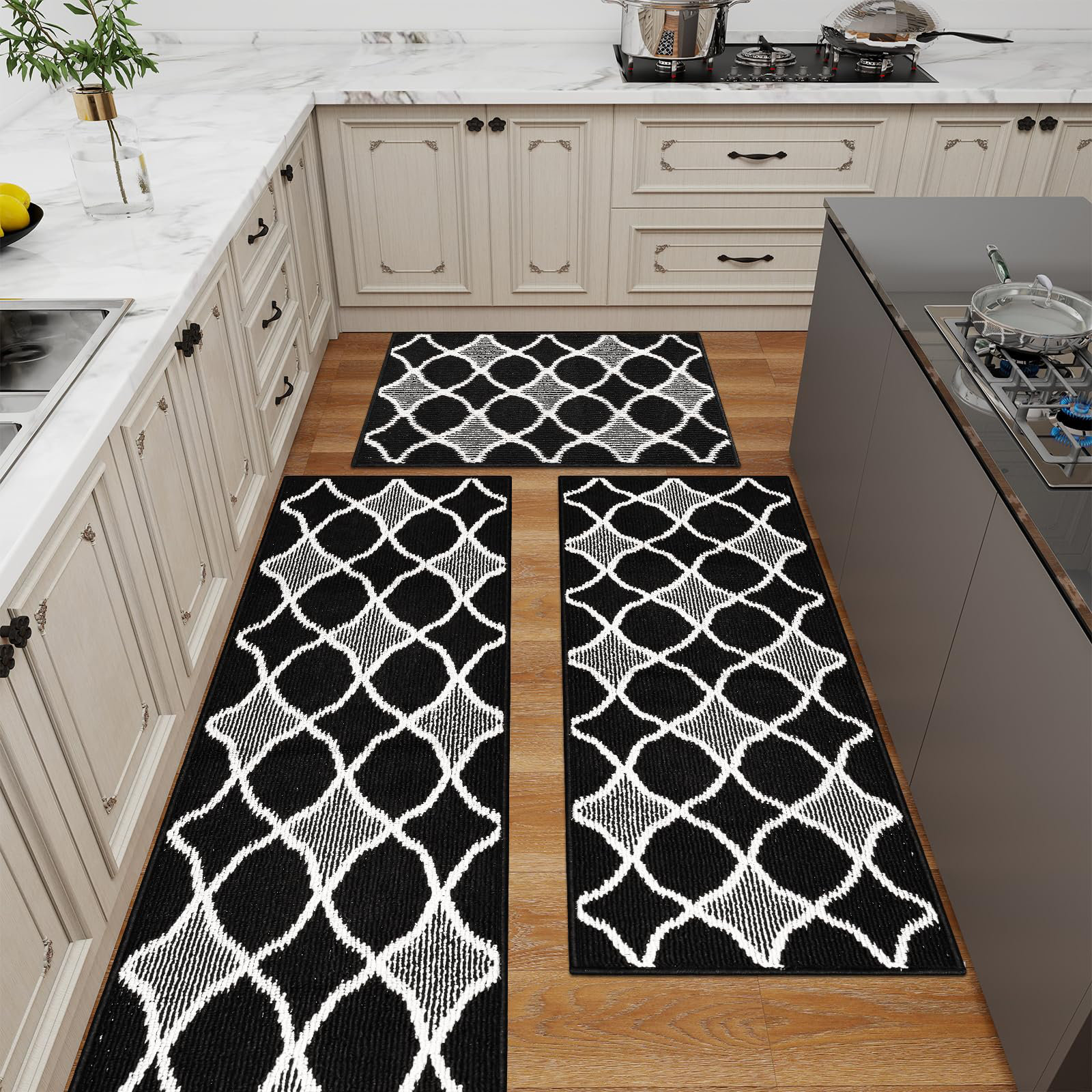 Lark Manor Kitchen Mats For Floor 3 Piece Set,Farmhouse Kitchen Runner ...