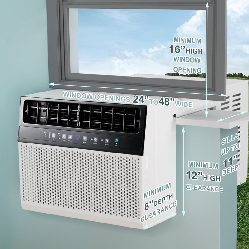 COWSAR 12,000 Btu U-shape Window Room Air Conditioner With Timer & 6 ...