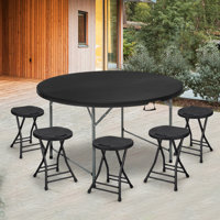 PRE Sales WFT Circular Portable Folding Table & Reviews | Wayfair