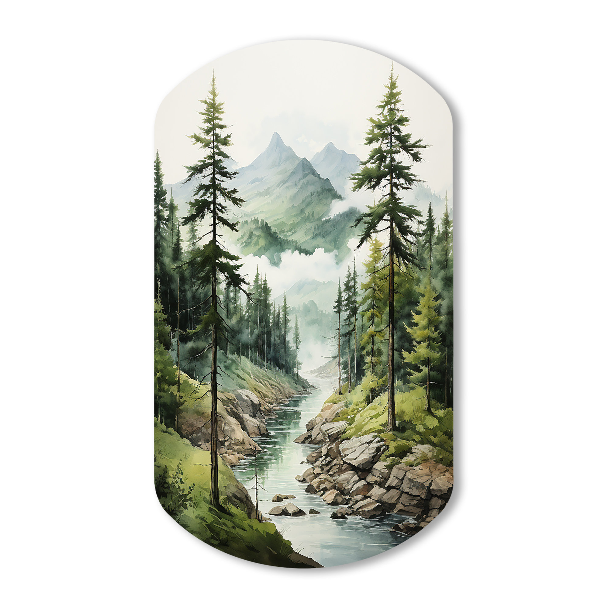 Design Art Green Pine Tree Eternal Guardians I - Tree Pine Cylinder ...