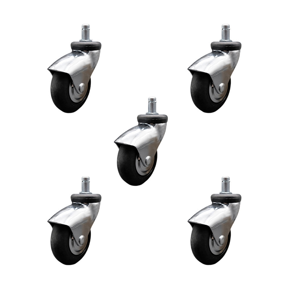 Service Caster Chrome Hooded Neoprene Rubber Grip Ring Stem Casters ...