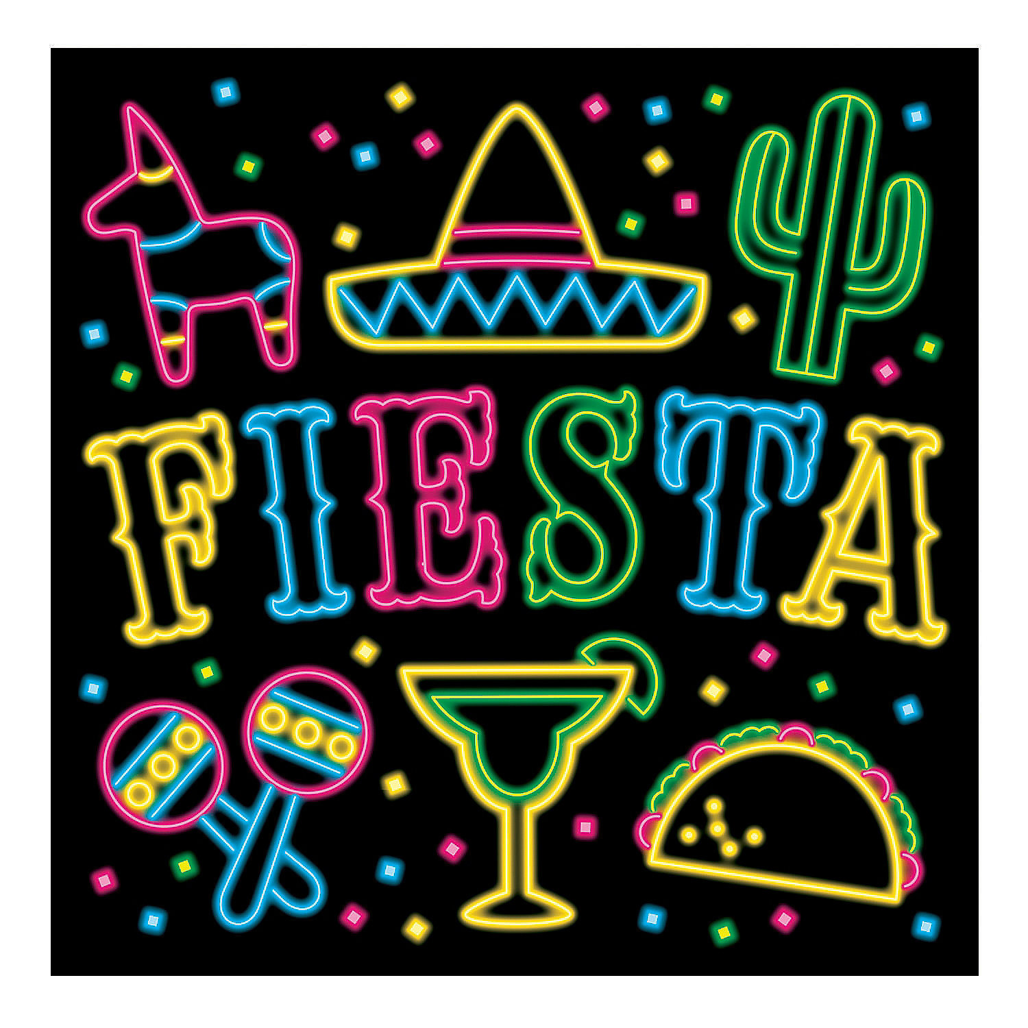 The Holiday Aisle® Fiesta Party Neon Light Backdrop Sign | Wayfair