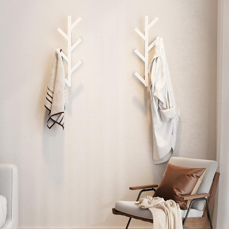 Latitude Run® Vertical Coat Rack Wall Mounted 16 Inch, Metal Wall Coat ...