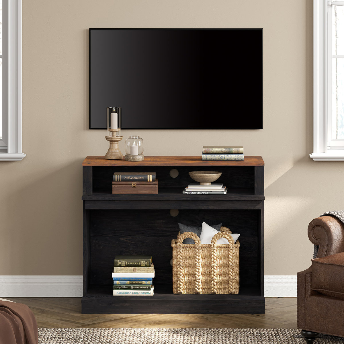 Gracie Oaks Farmhouse TV Stand For 45 Inch TV & Reviews | Wayfair