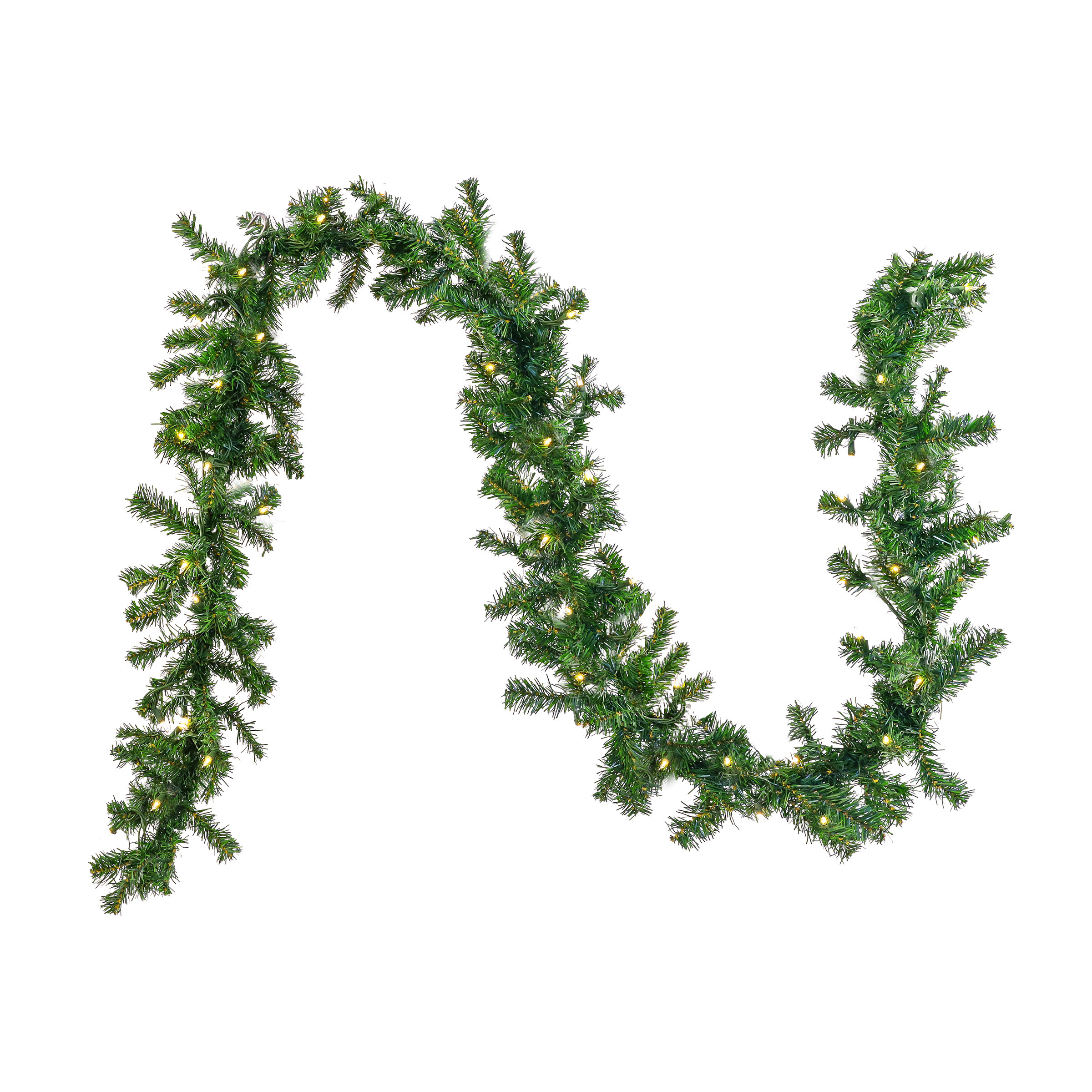 National Tree Company 9 ft. Stefan Fir Garland with Clear Lights ...