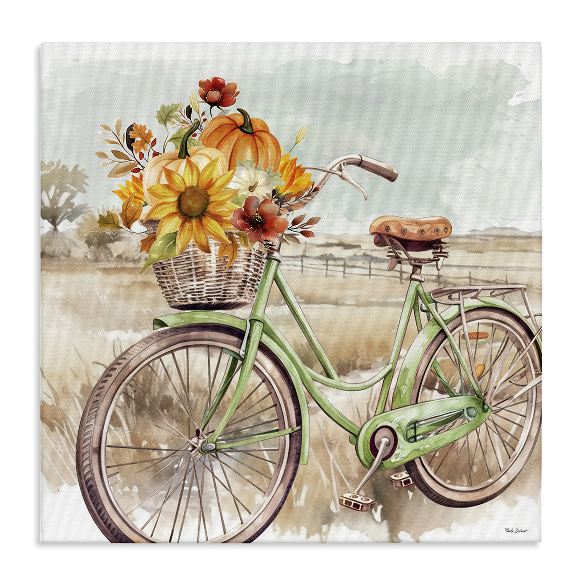 August Grove® Fall Florals Bicycle Canvas Wall Art by Martina Pavlova ...