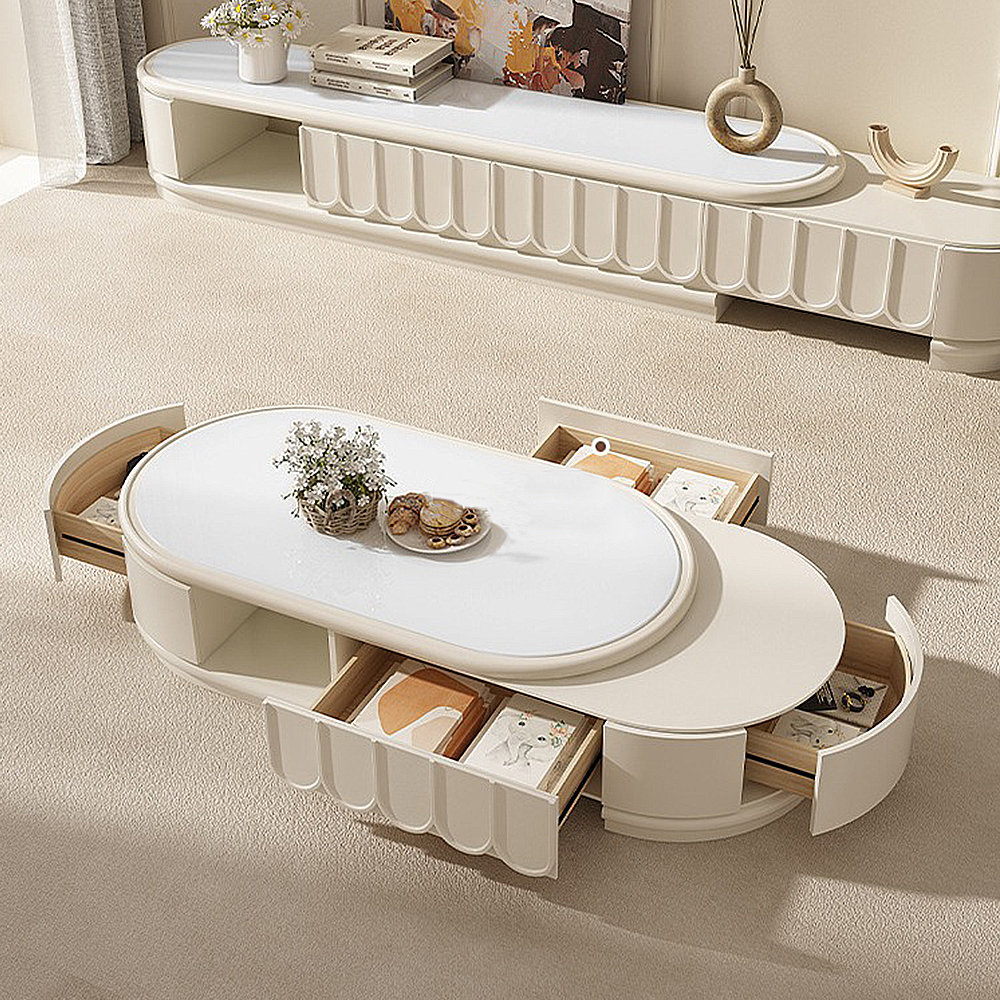 Bkoksety French style retractable rock plate coffee table | Wayfair