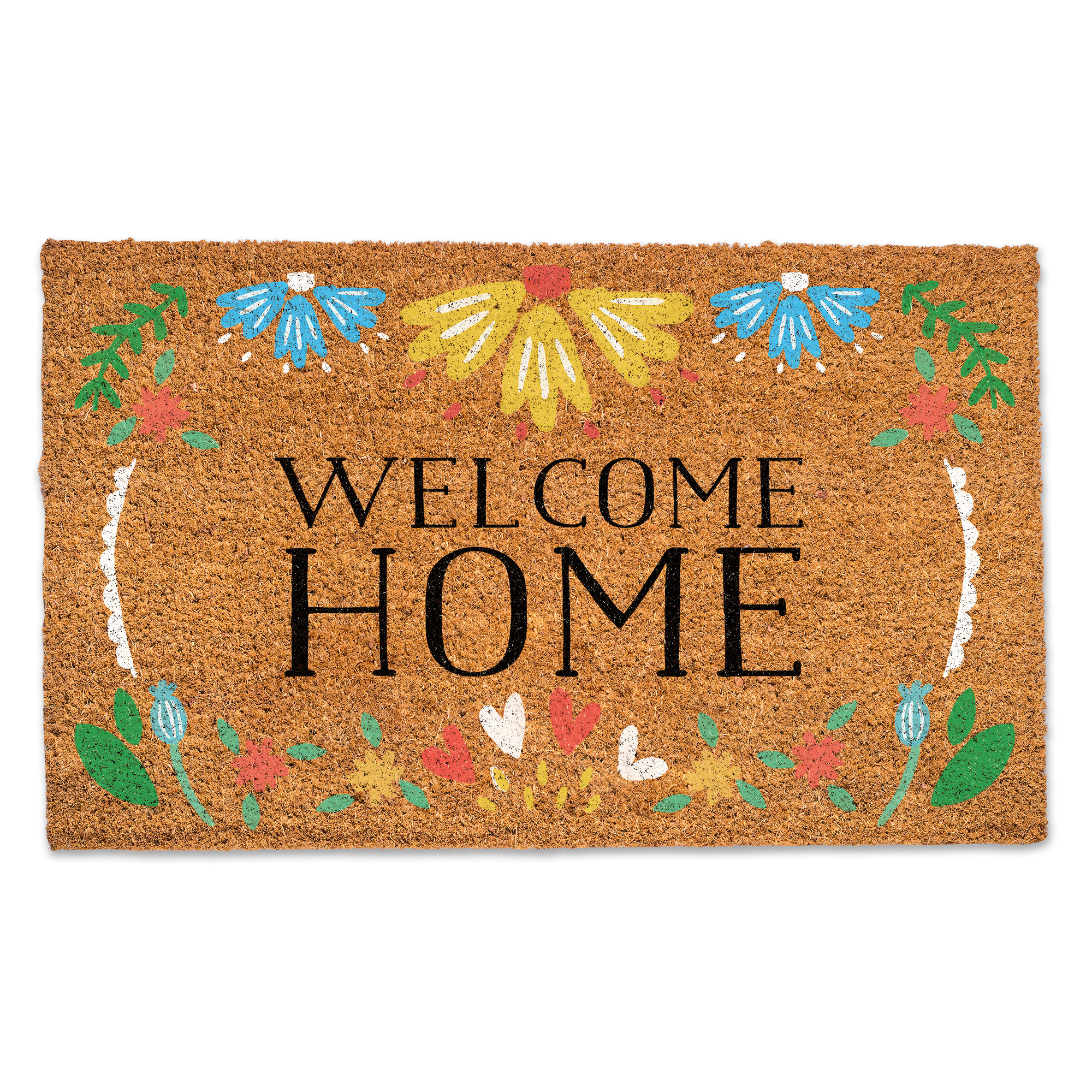 August Grove® Welcome Home Floral Door Mat - Wayfair Canada
