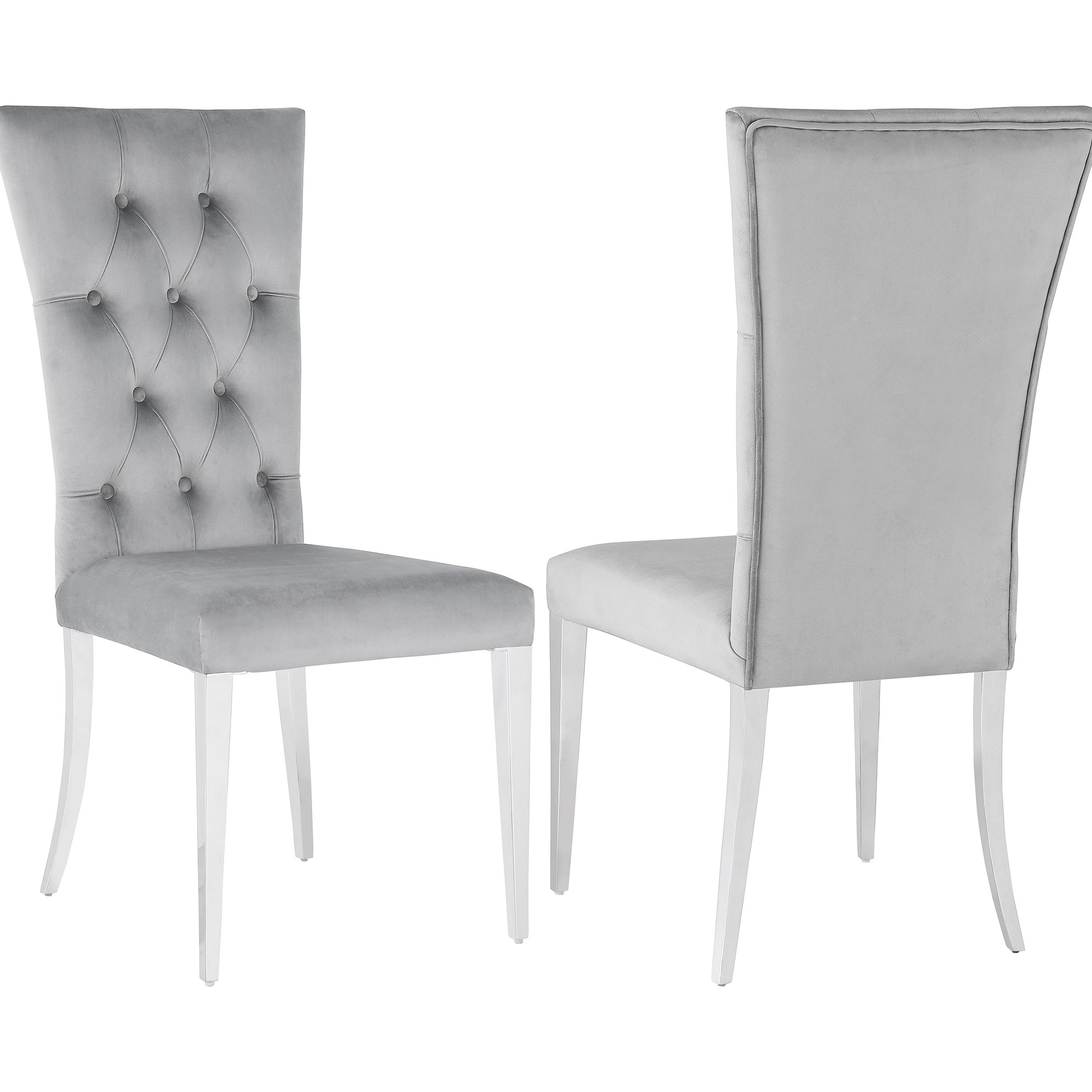Hokku Designs Grey Side Chairs With Back ( Of 2), Armless Design ...