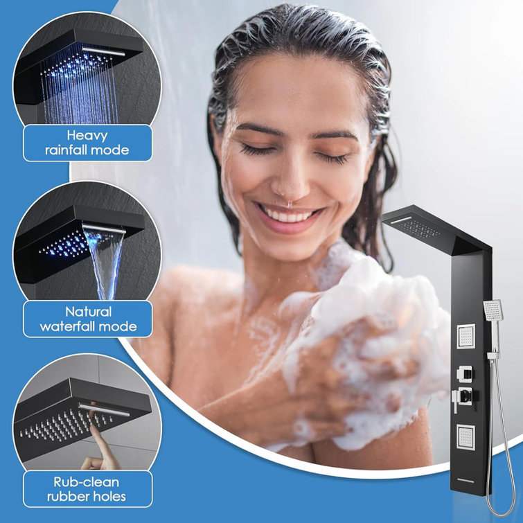 House Of Brands 2 Big Body Jets Shower Panel Tower System with Led ...