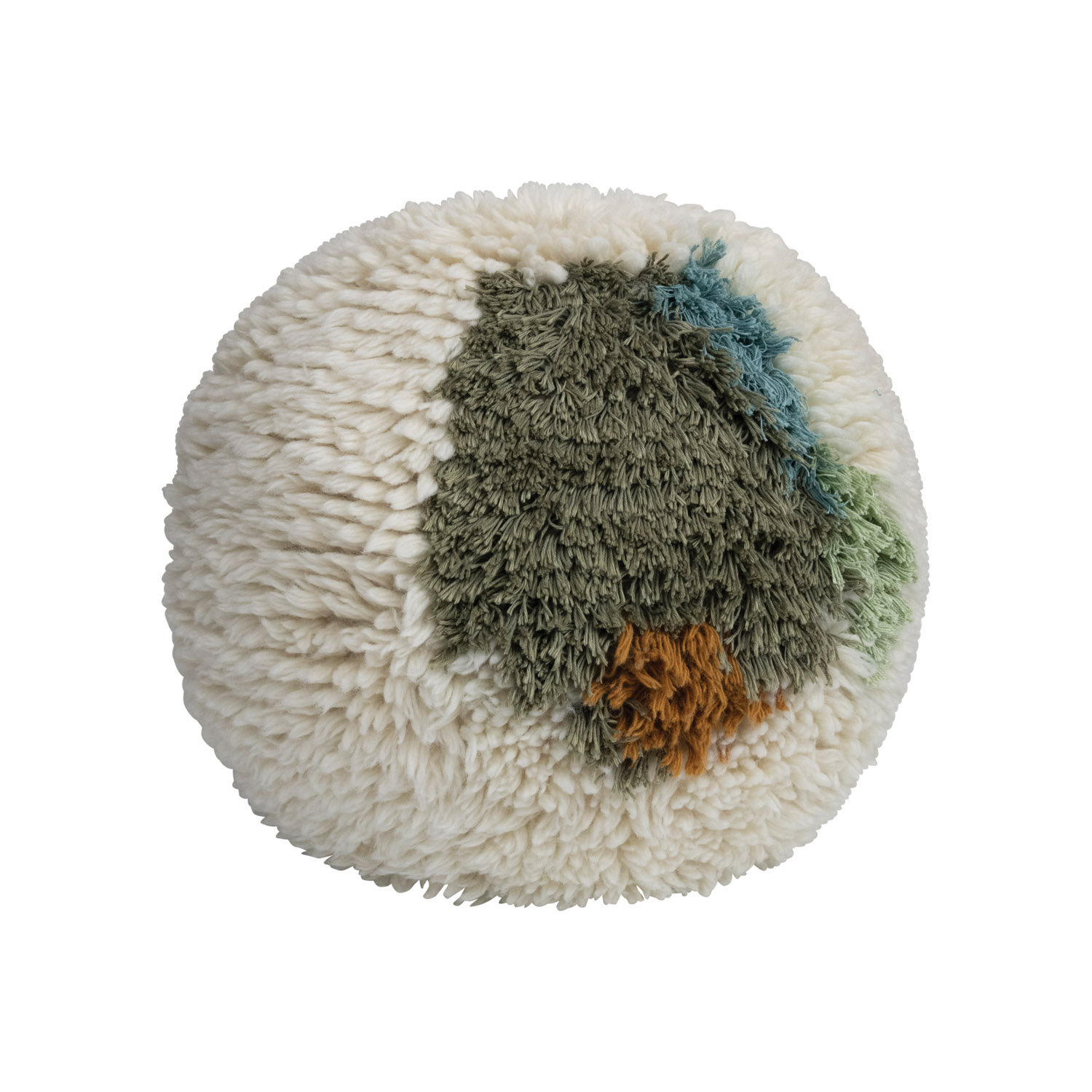 Dakota Fields Wool Shag Pouf With Abstract Design - Wayfair Canada