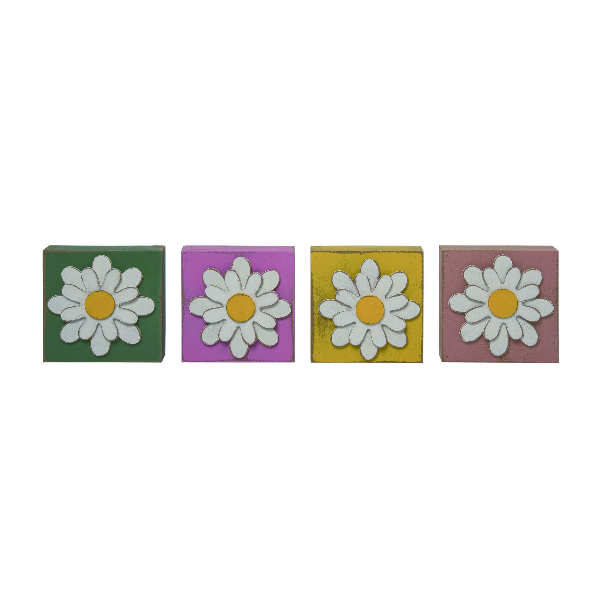 Lark Manor™ MDF Dimensional Flower Block Decor Set of 3 Spring Home ...