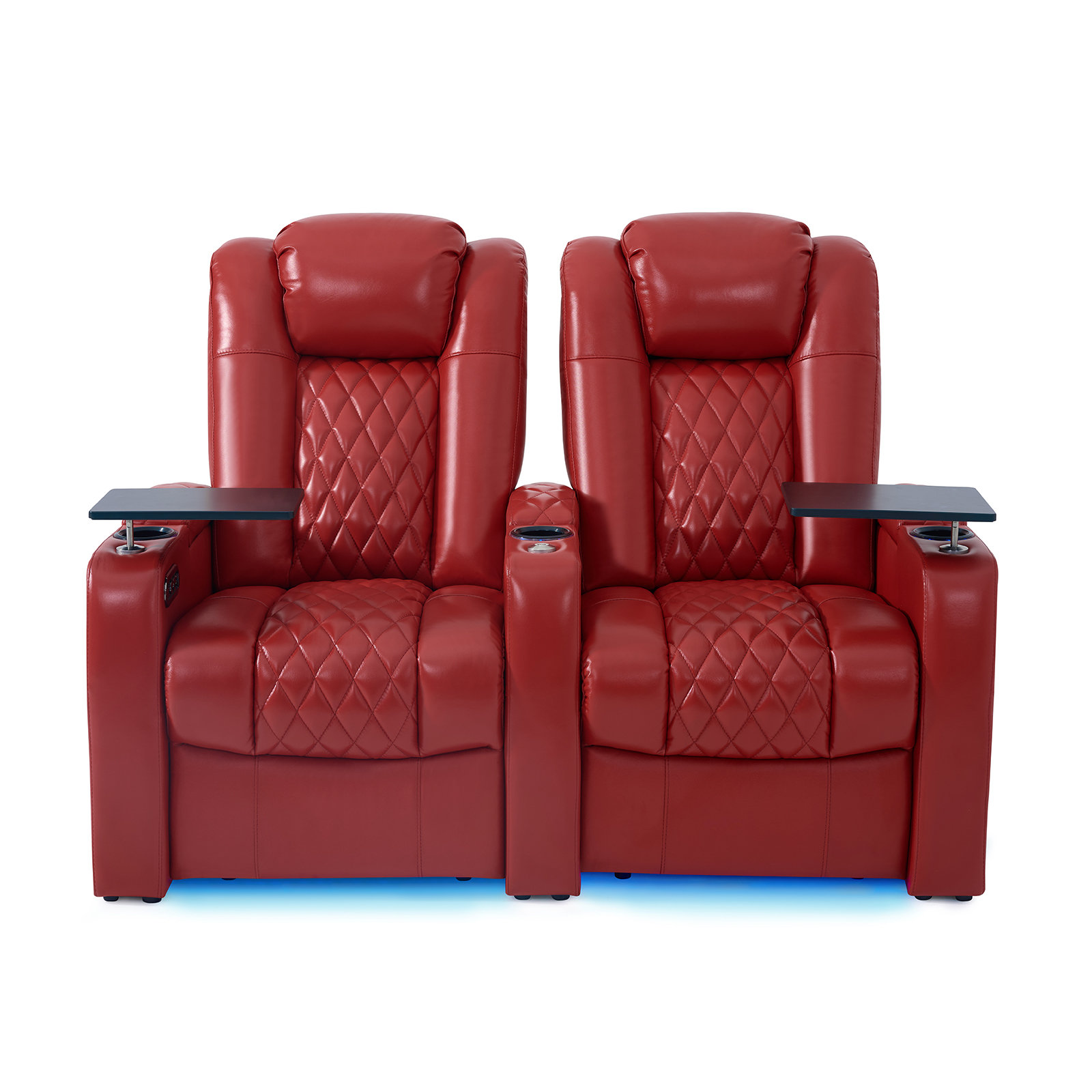 Brayden Studio® Leather Home Theater Seating Dual Power Movie Theater ...