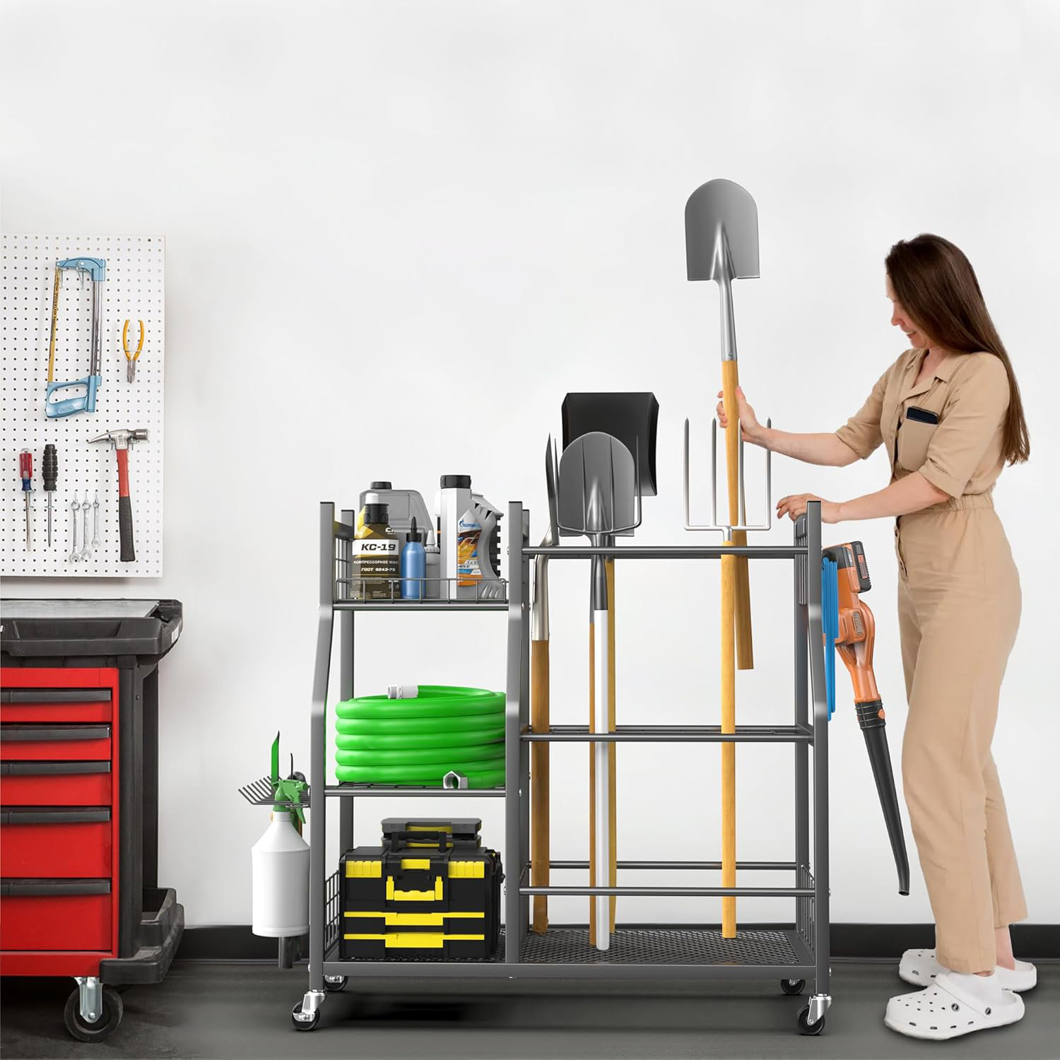 WFX Utility™ Garden Tool Organizer Stand, Garage Tool Storage ...