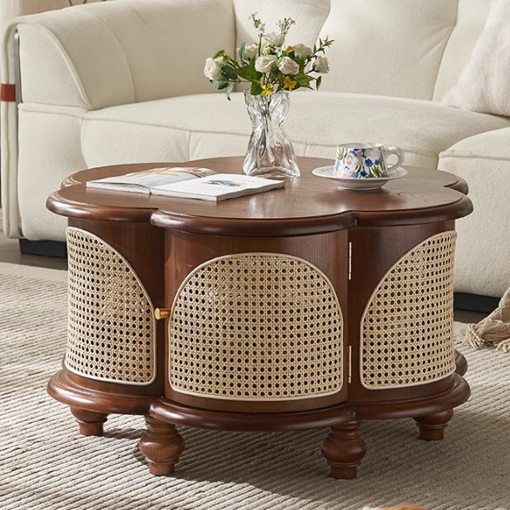 jessica Creative Vintage Rattan Woven Coffee Table Coffee Table | Wayfair