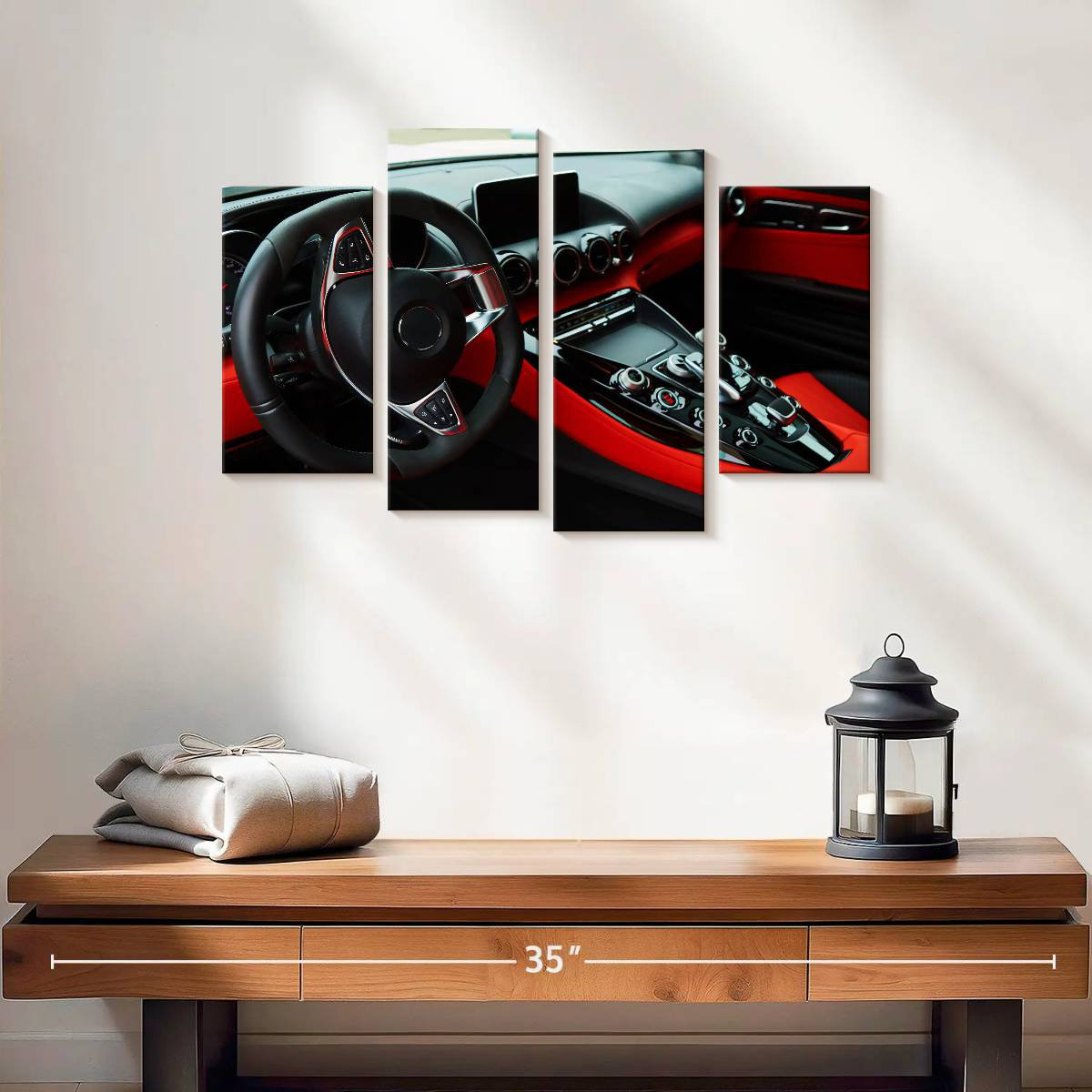 Ebern Designs Mehar Black And Red Car Interior | Wayfair