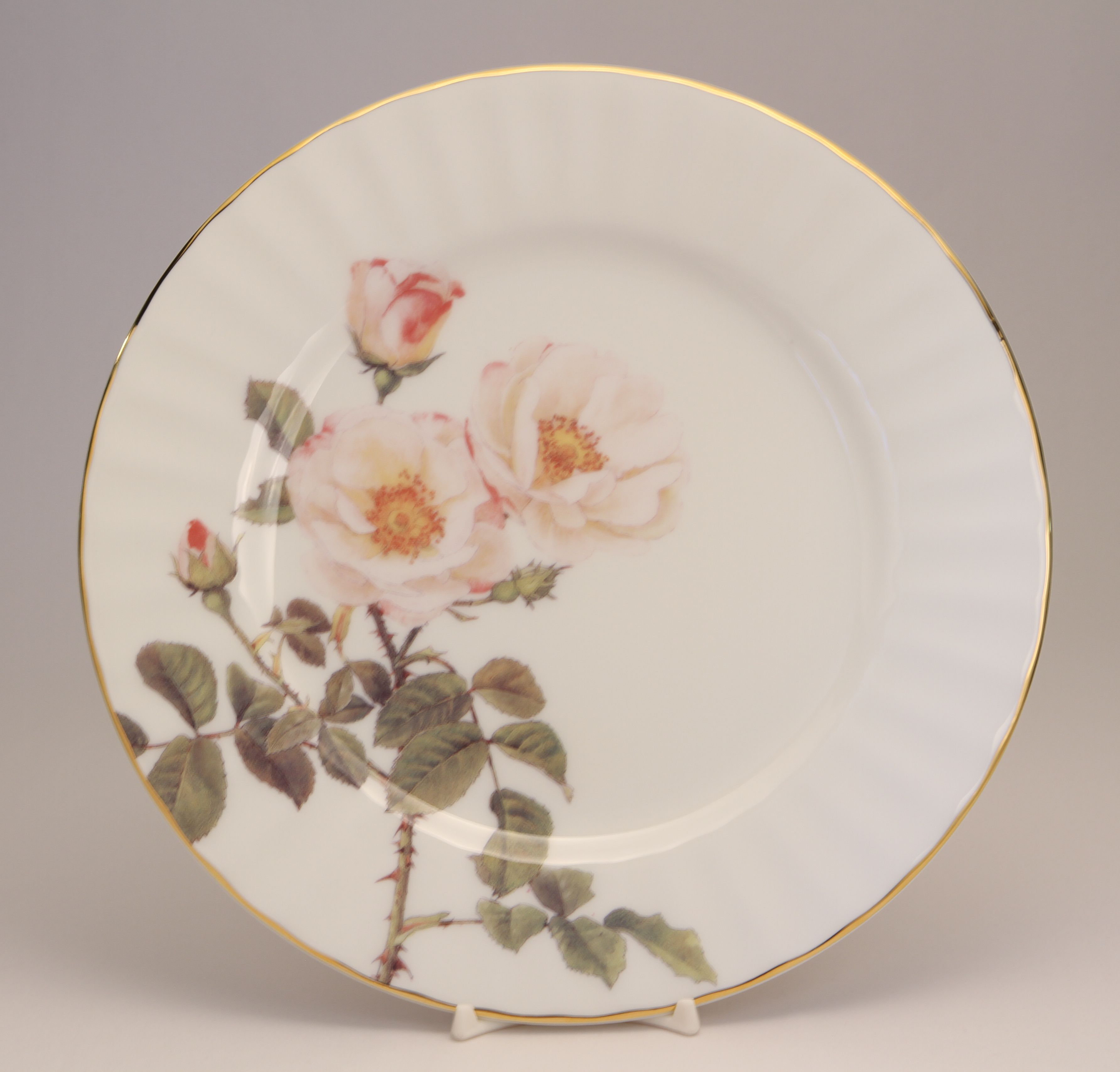 Grace's Tea Ware Peach Rose Bone China Dessert Plate, Set Of 4 | Wayfair