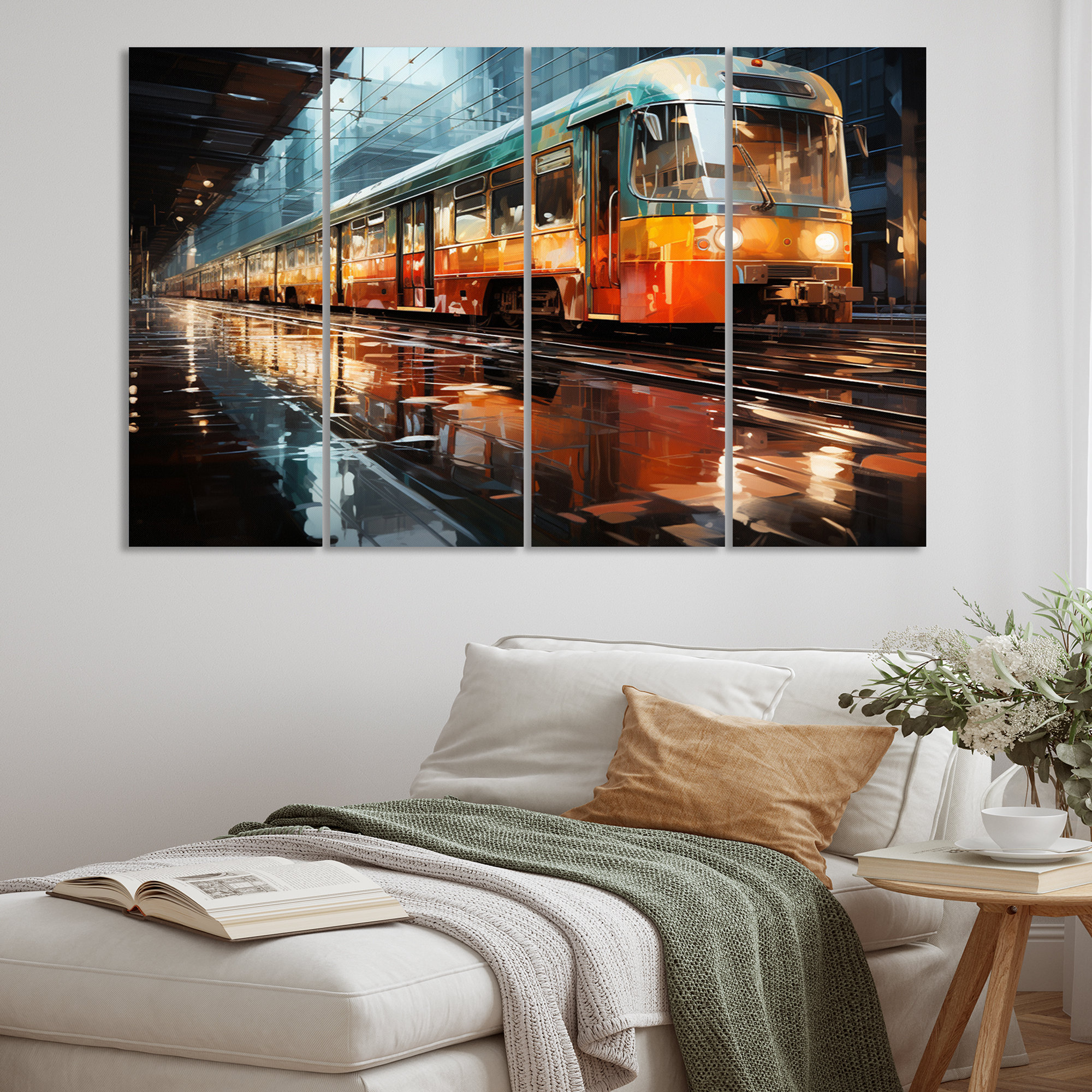 Williston Forge Abstracted Train Reflections II - Transportation Wall ...