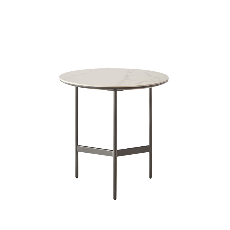 Wrought Studio™ Cedric Sintered Stone Round Side Table | Wayfair