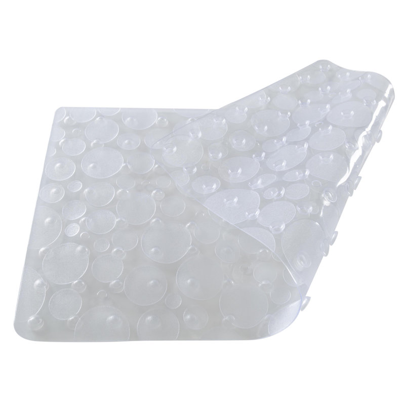 Bath Bliss Recycled Non Slip Textured Bath Mat in Clear | Wayfair