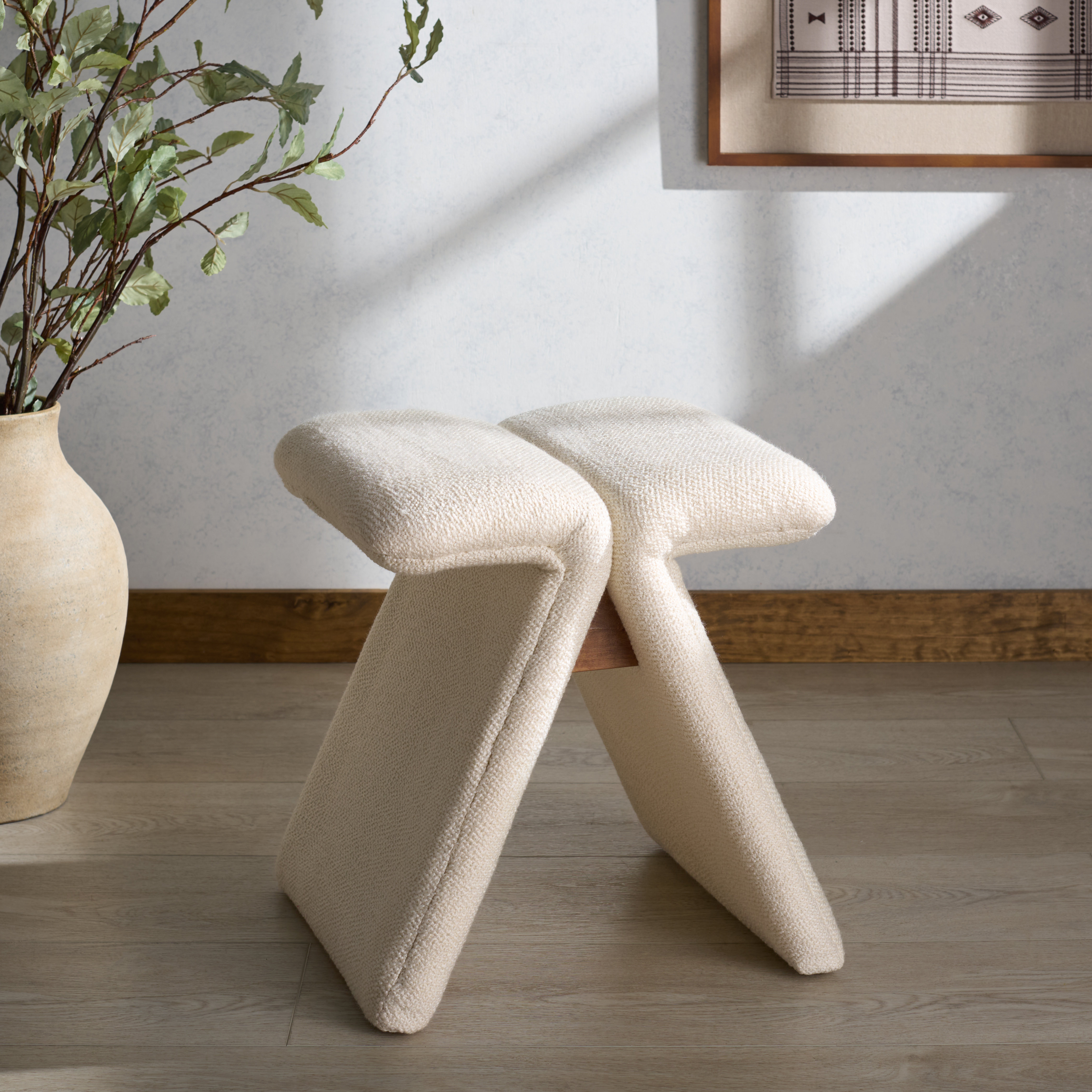 Wrought Studio Tessabella Teddy Fabric Stool - Wayfair Canada
