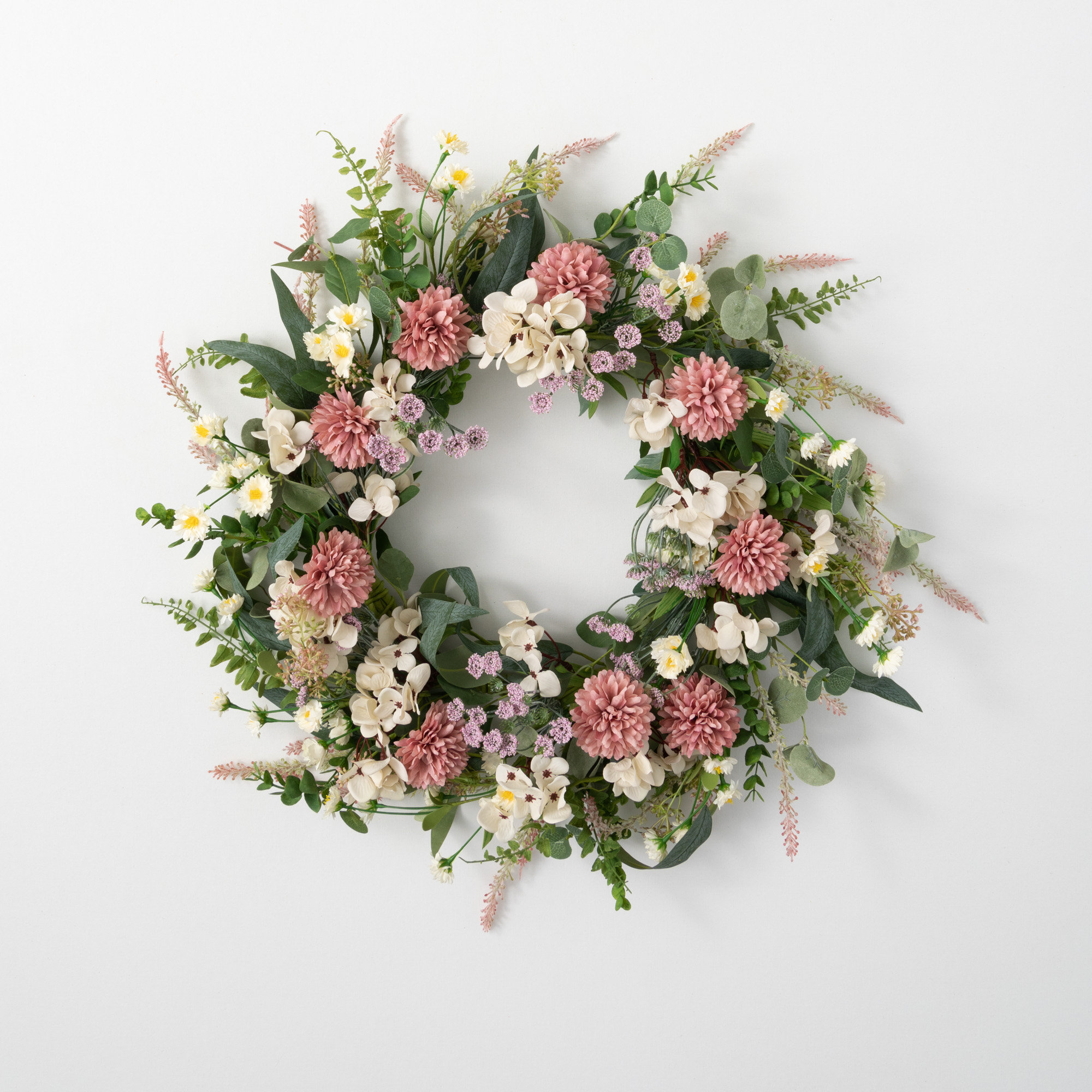 The Holiday Aisle® 19" Artificial Mixed Floral Wreath | Wayfair
