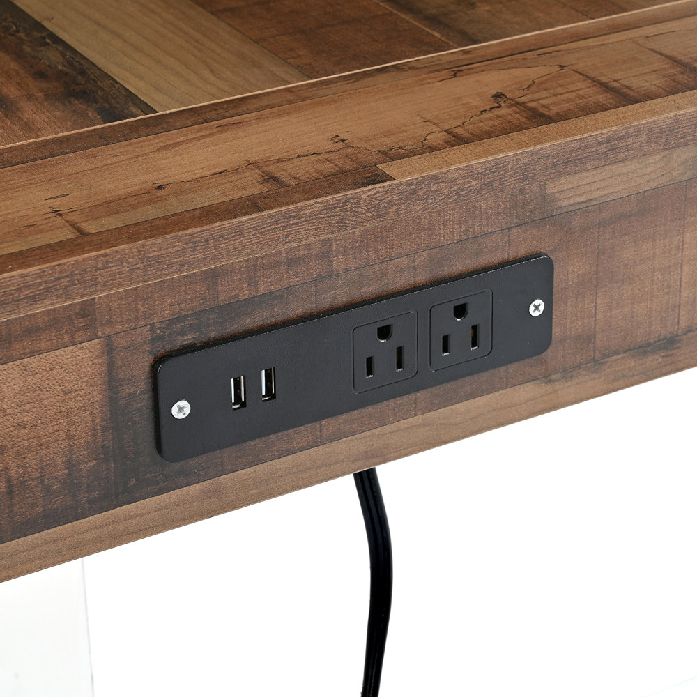 Wrought Studio 31.4'' X 31.4'' Farmhouse Coffee Table With 2 USB Ports ...