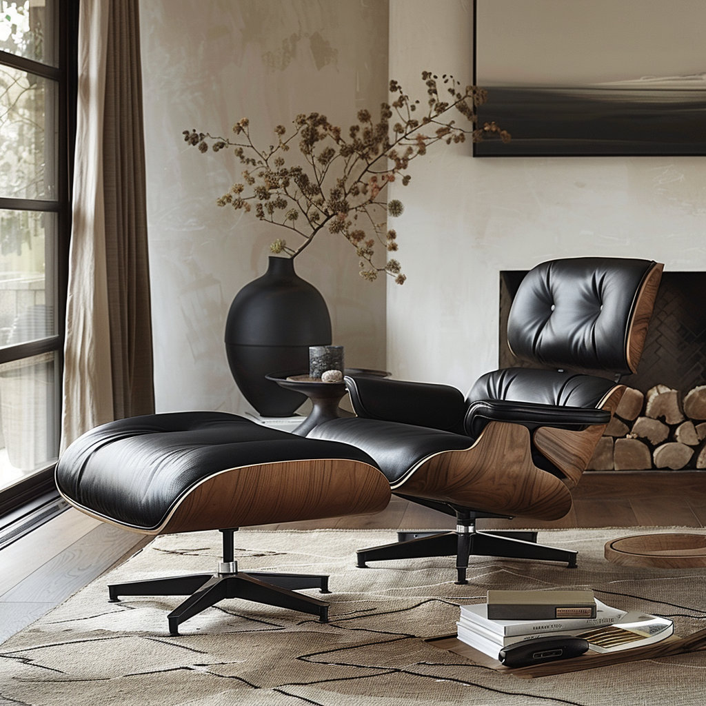 Hokku Designs Marlanna Genuine Leather Top Grain Leather Swivel Lounge ...