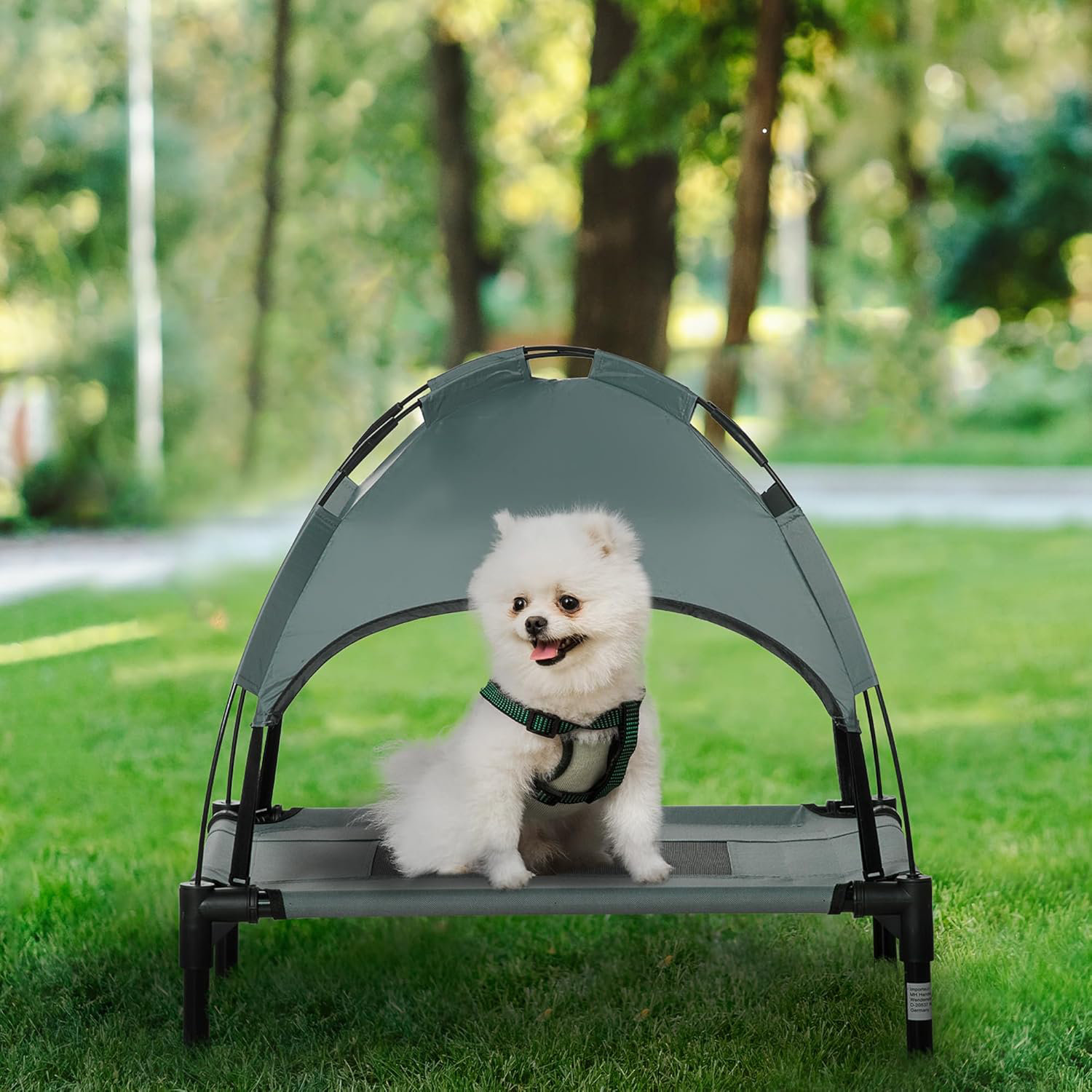 Latitude Run® Elevated Dog Bed With Removable Canopy, Outdoor Dog Cot ...