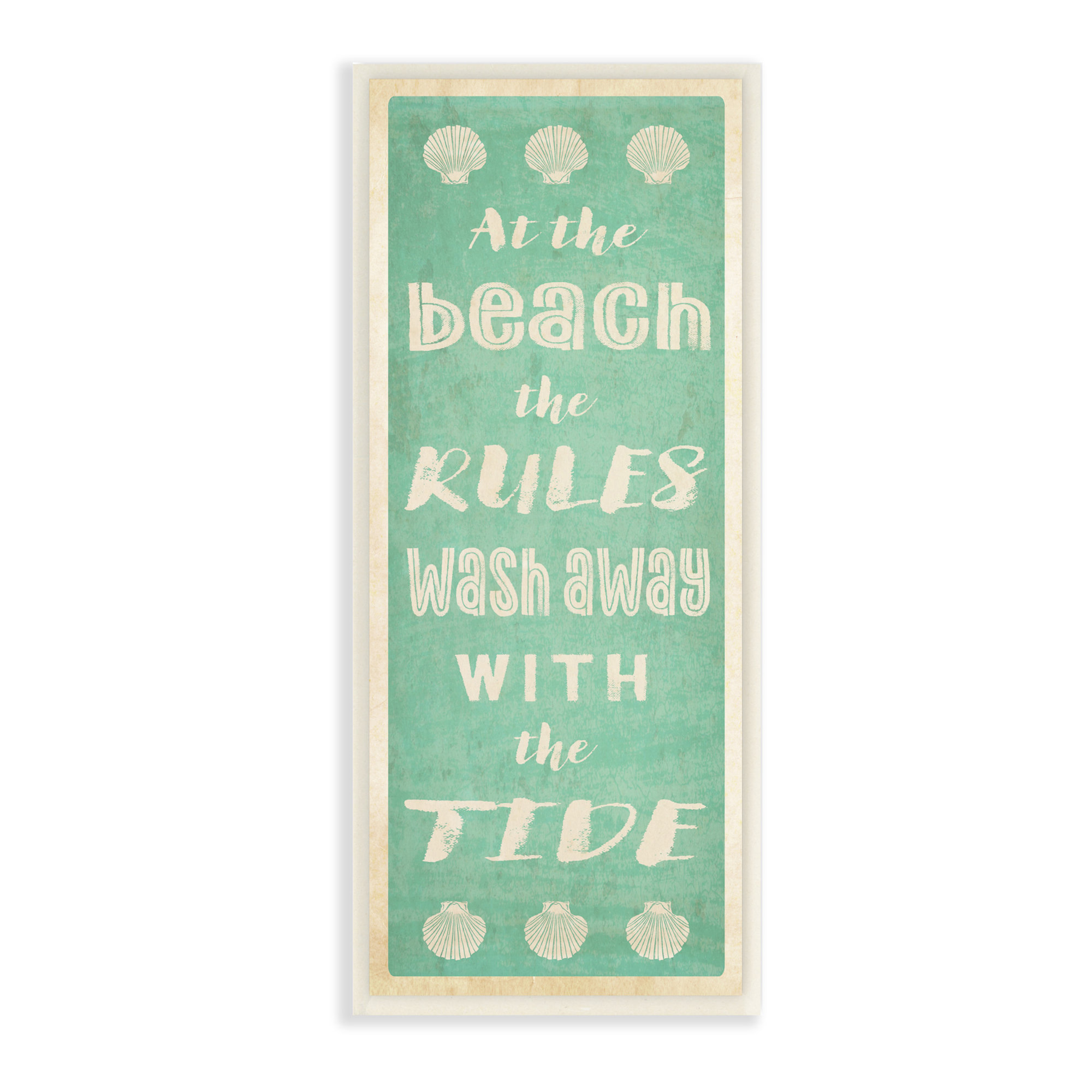 Stupell Industries Beach Rules Rustic Ocean Tide Phrase Sign Wall ...