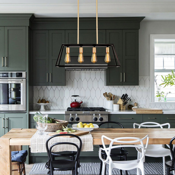 Gracie Oaks Elutheria 4 - Light Kitchen Island Linear Pendant & Reviews ...