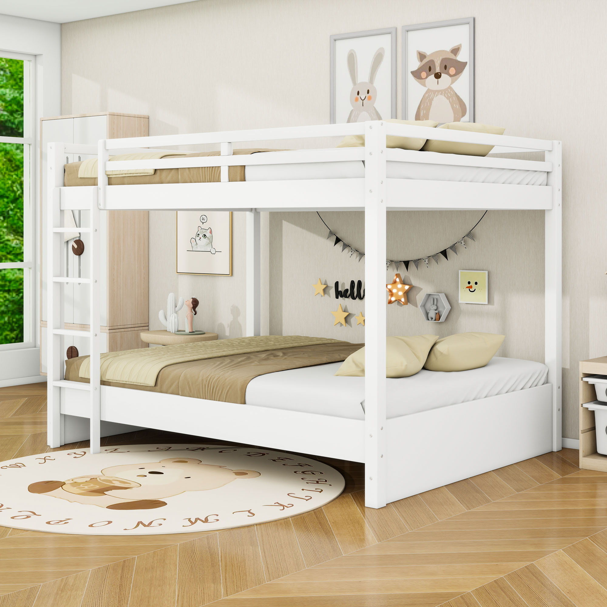 Harriet Bee Queen Over Queen Bunk Bed With Ladder - Wayfair Canada