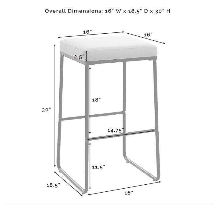 Etta Avenue™ Casper Upholstered Counter Stool with Metal Frame ...
