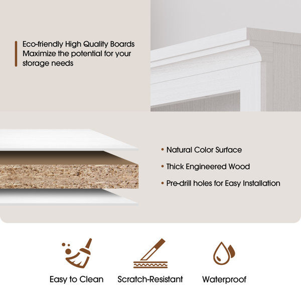 Winston Porter 5 Tiers 72" Multi-Depth Bookcase, Cabinet Floor Standing ...