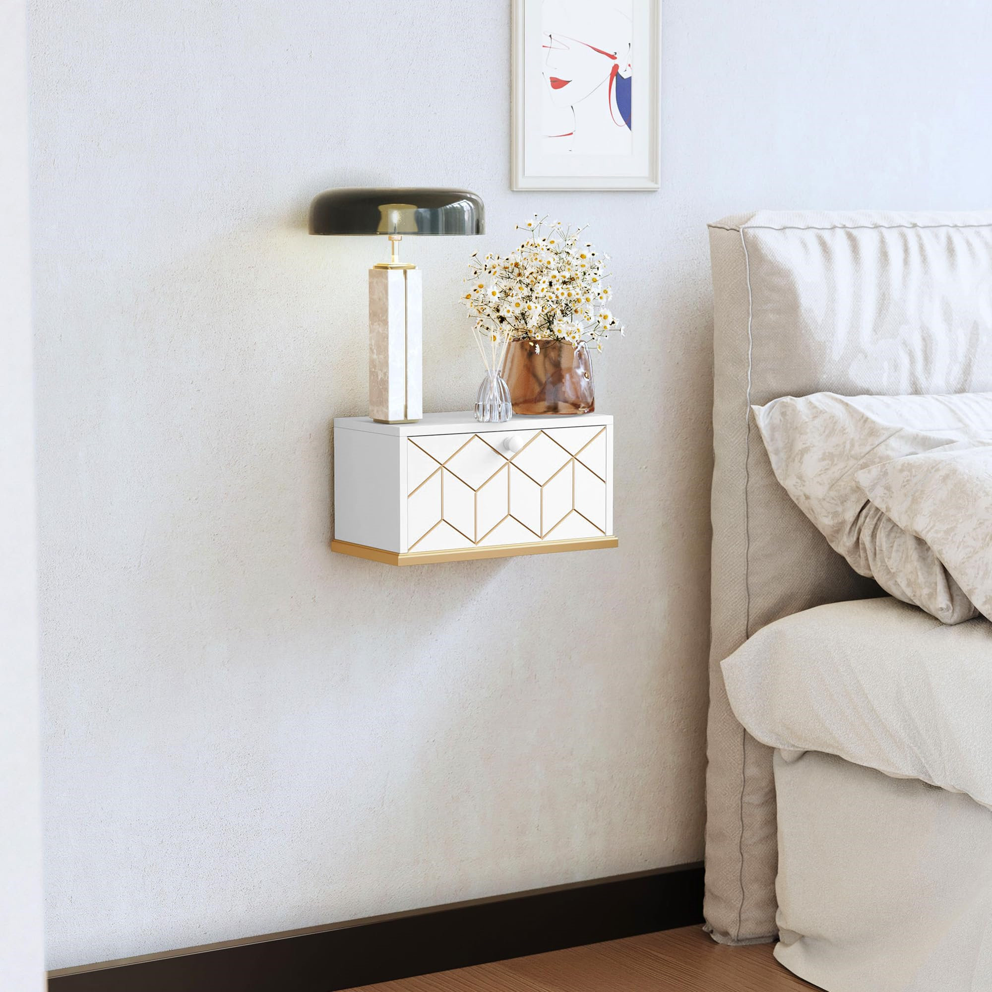 17 Stories Wall Mounted Bedside Table | Wayfair.ie