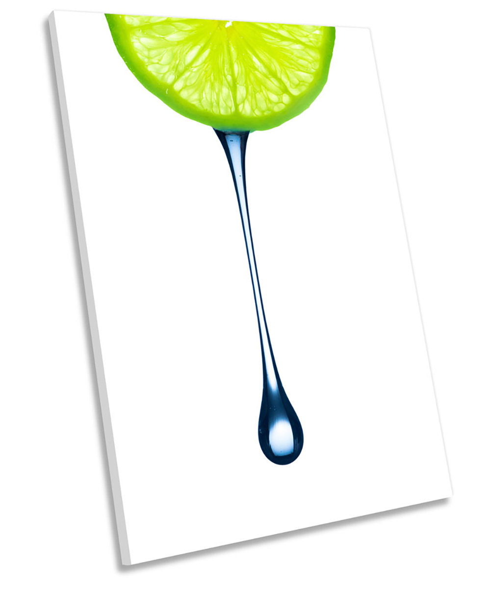17 Stories Lime Slice Water Drop Kitchen - Wrapped Canvas Graphic Art ...