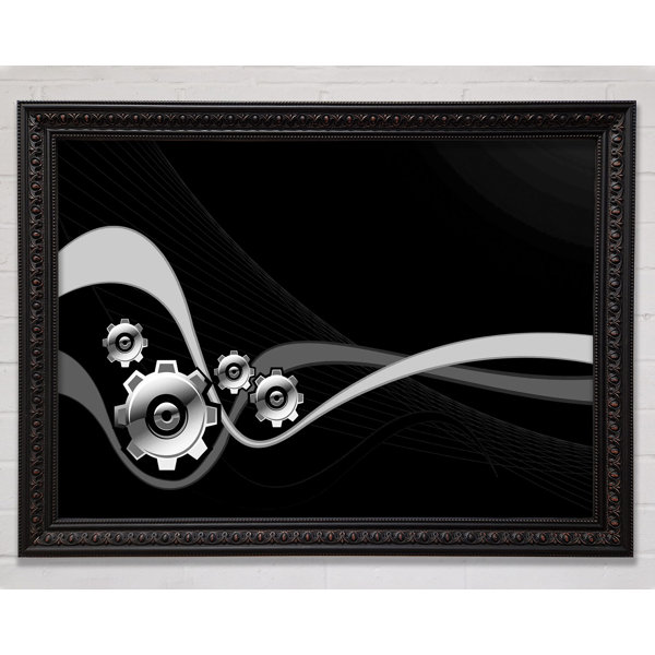 Ebern Designs Silver Cogs Of Time - Single Picture Frame Art Prints ...