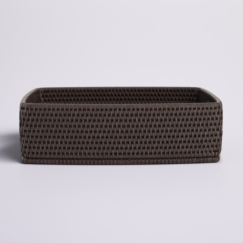 Dotted Line™ Rattan Rectangular Basket with Rounded Corners and Cutout ...