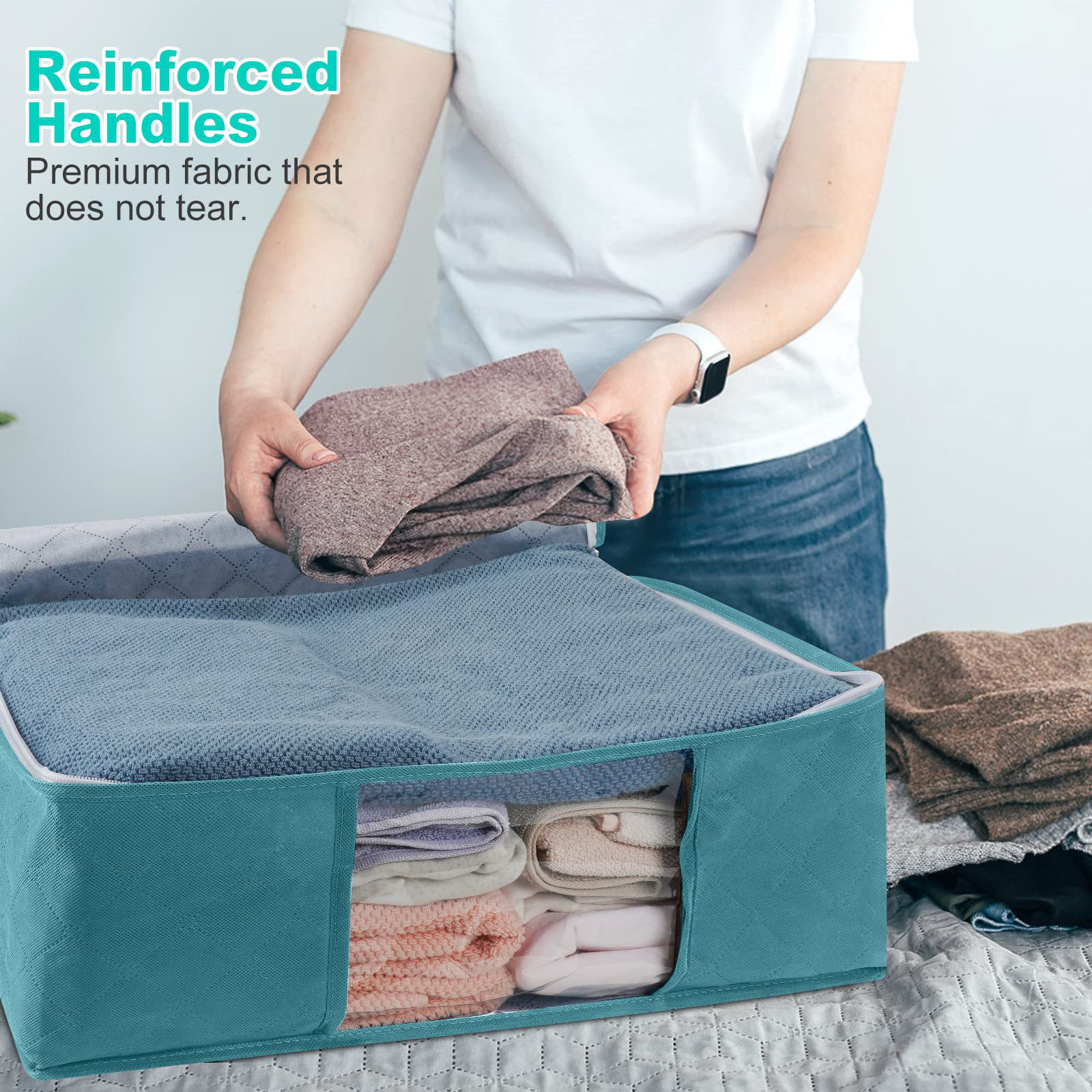 Latitude Run® Under Bed Clothing Storage Bags, Clothes Storage Bag ...