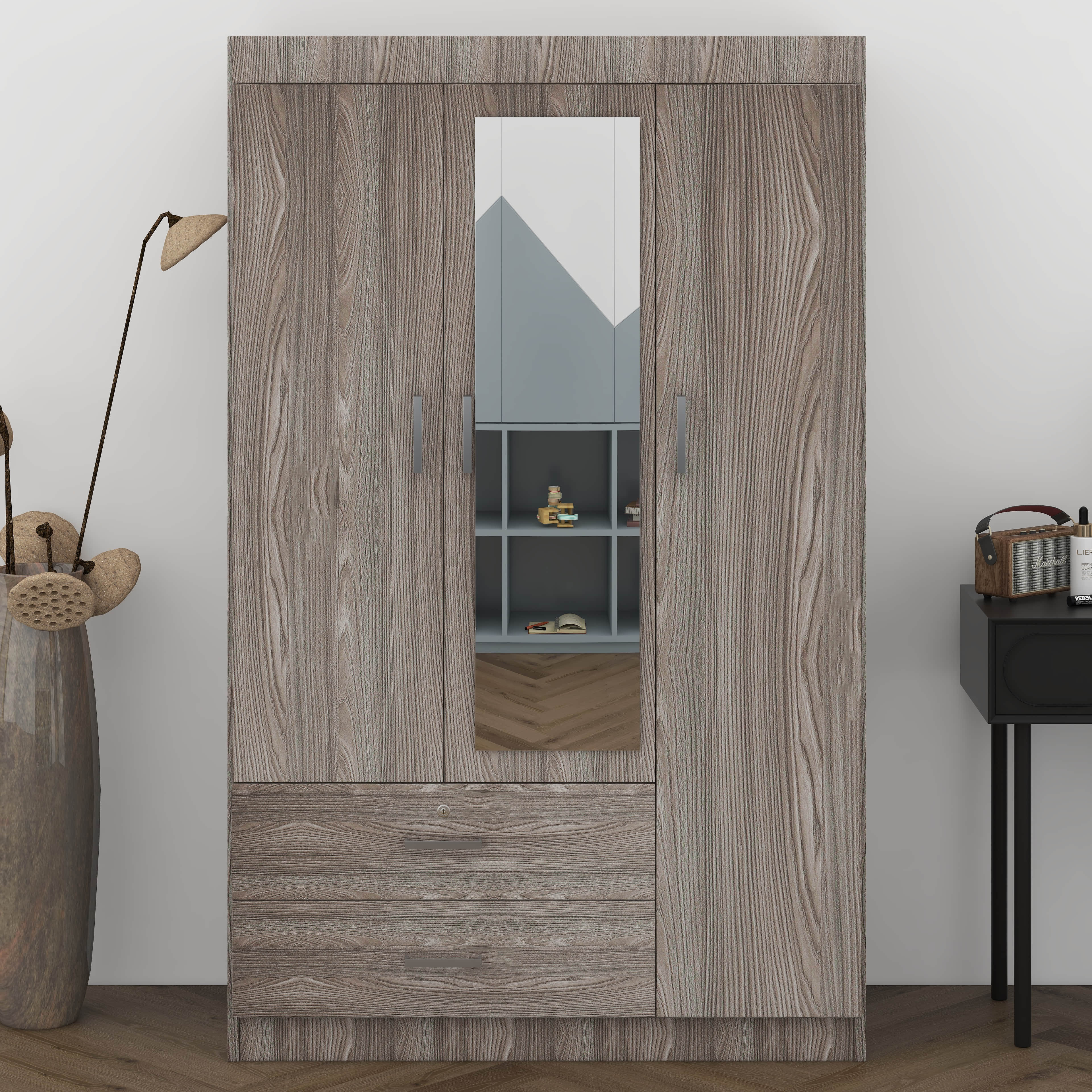 Latitude Run® 68.2" H Wardrobe Armoire Closet With Mirror, Shelves ...