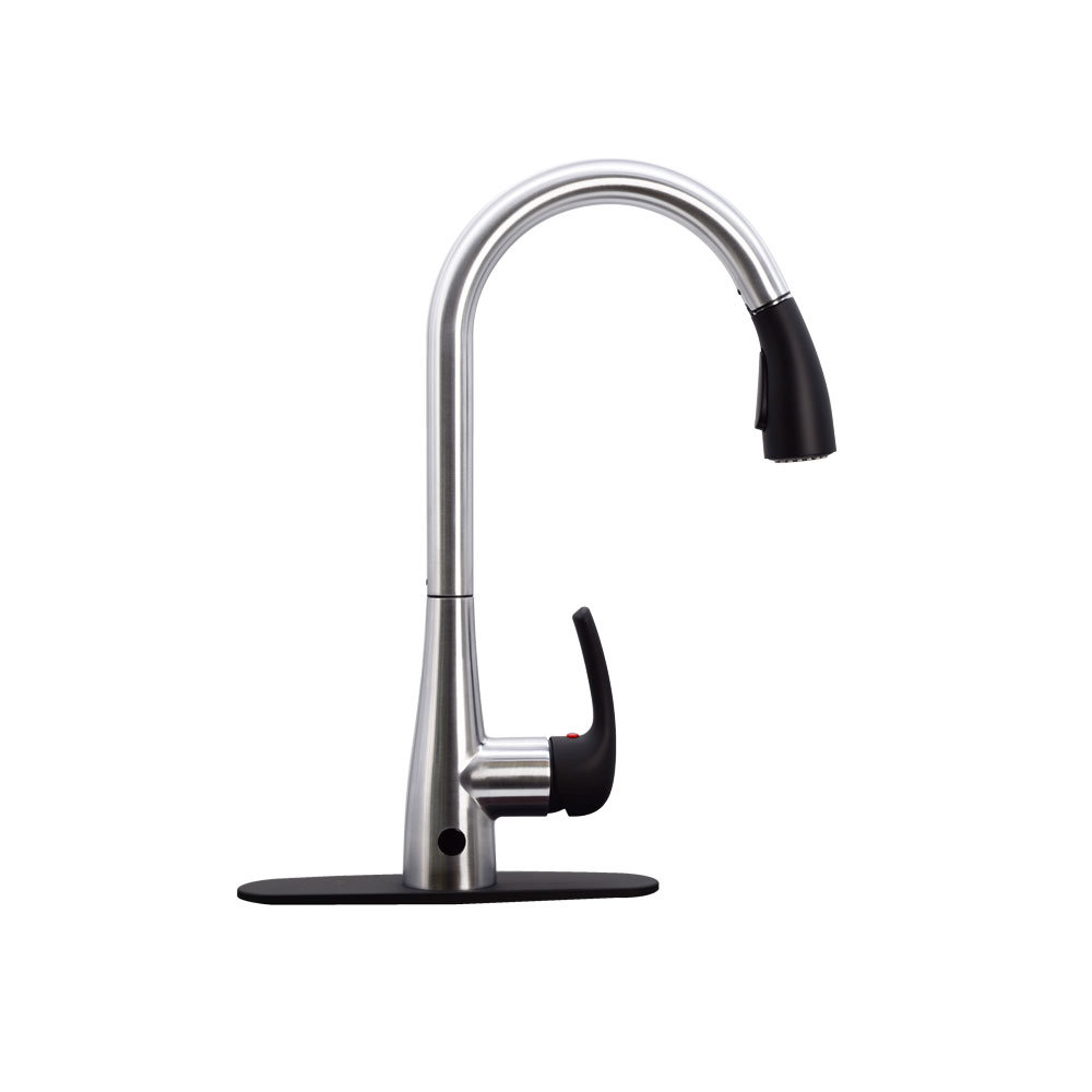 Westbrass Dual Sensor Automatic Pull Down Touch Single Handle Kitchen ...