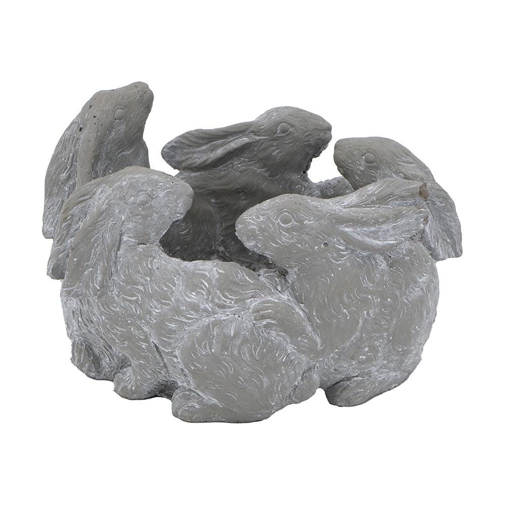 Ophelia & Co. 5-Bunny Cement Planter | Wayfair
