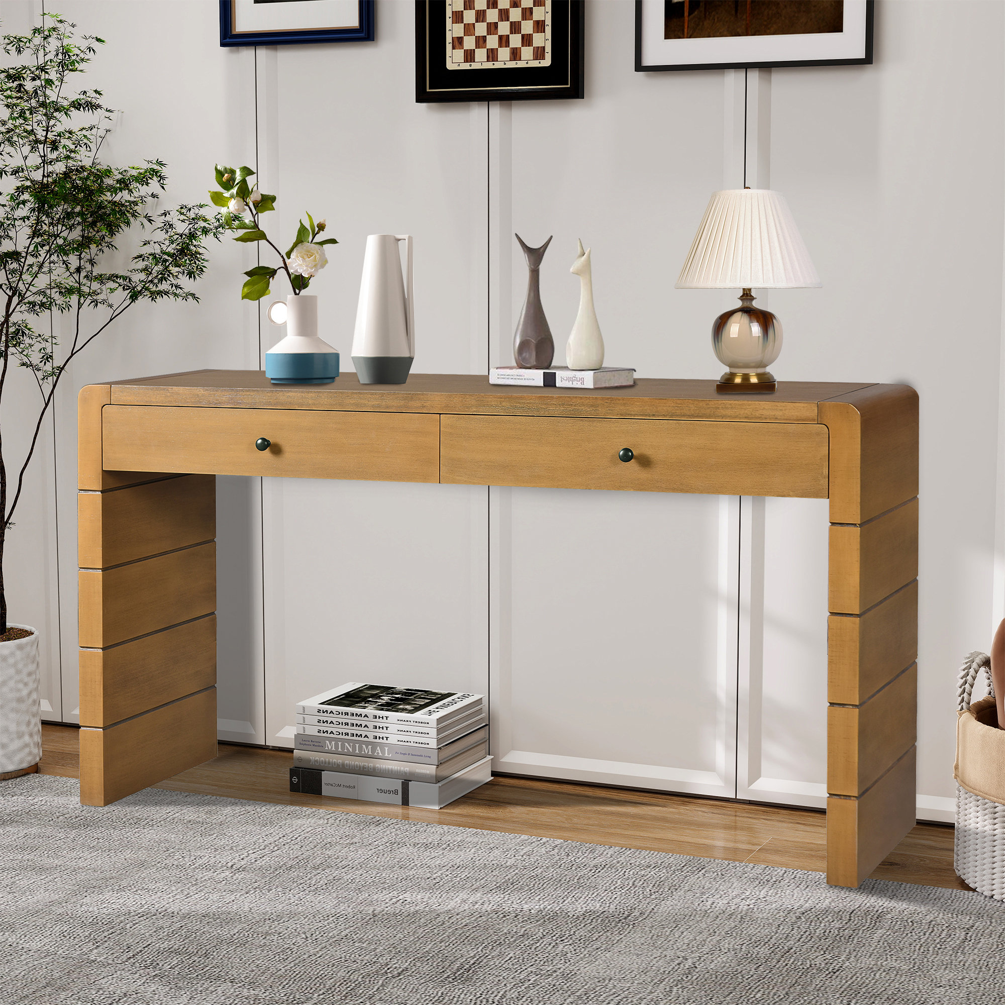 Latitude Run® Wood Console Table With 2 Drawers | Wayfair