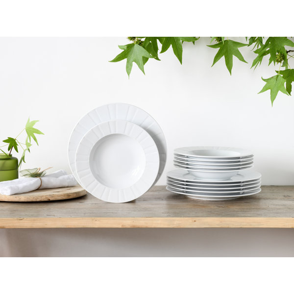 Creatable Barcelona 12 Piece Bone China Dinnerware Set, Service for 6 ...