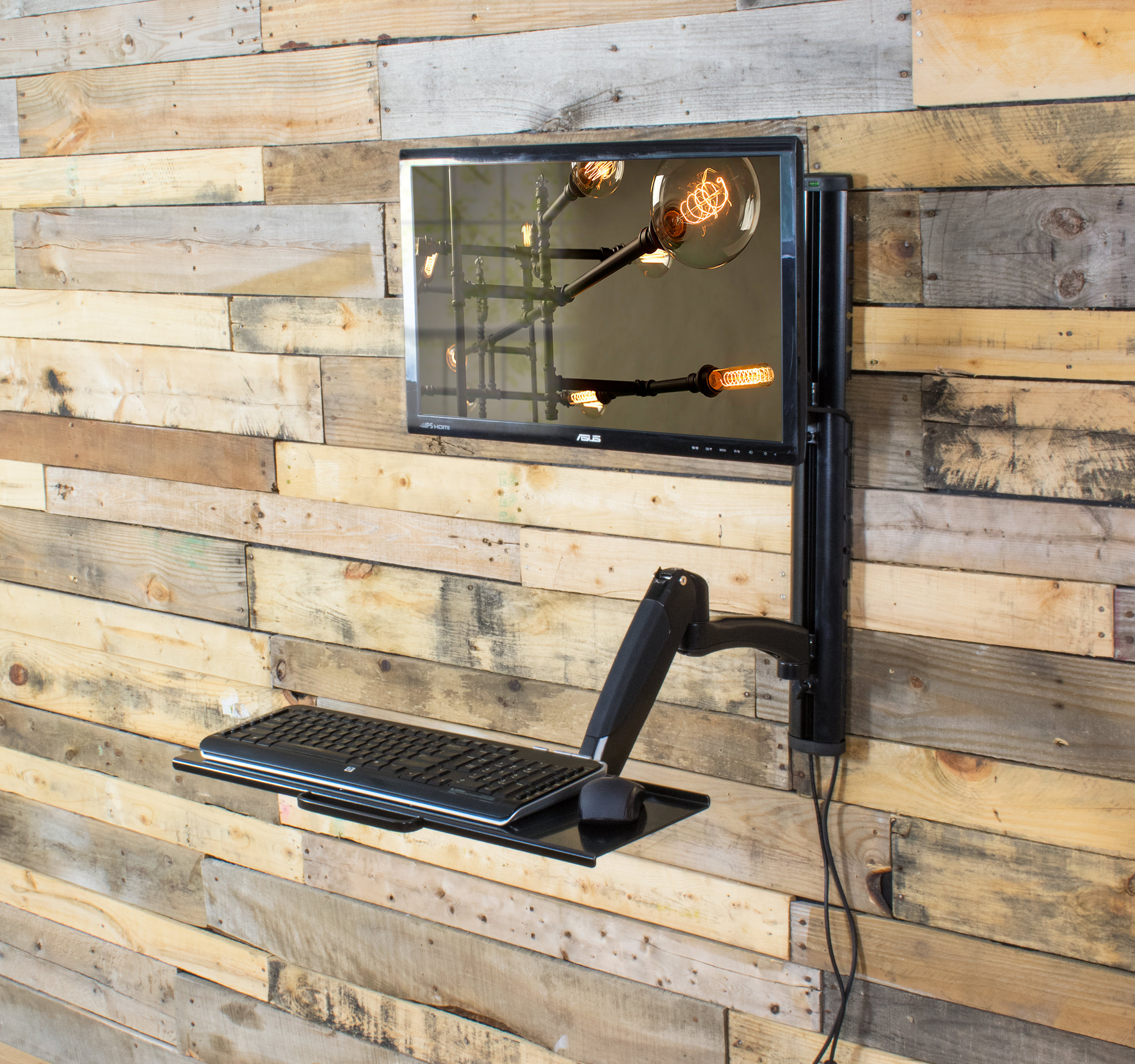 Vivo Sit to Stand Single Monitor Wall Mount Workstation | Wayfair